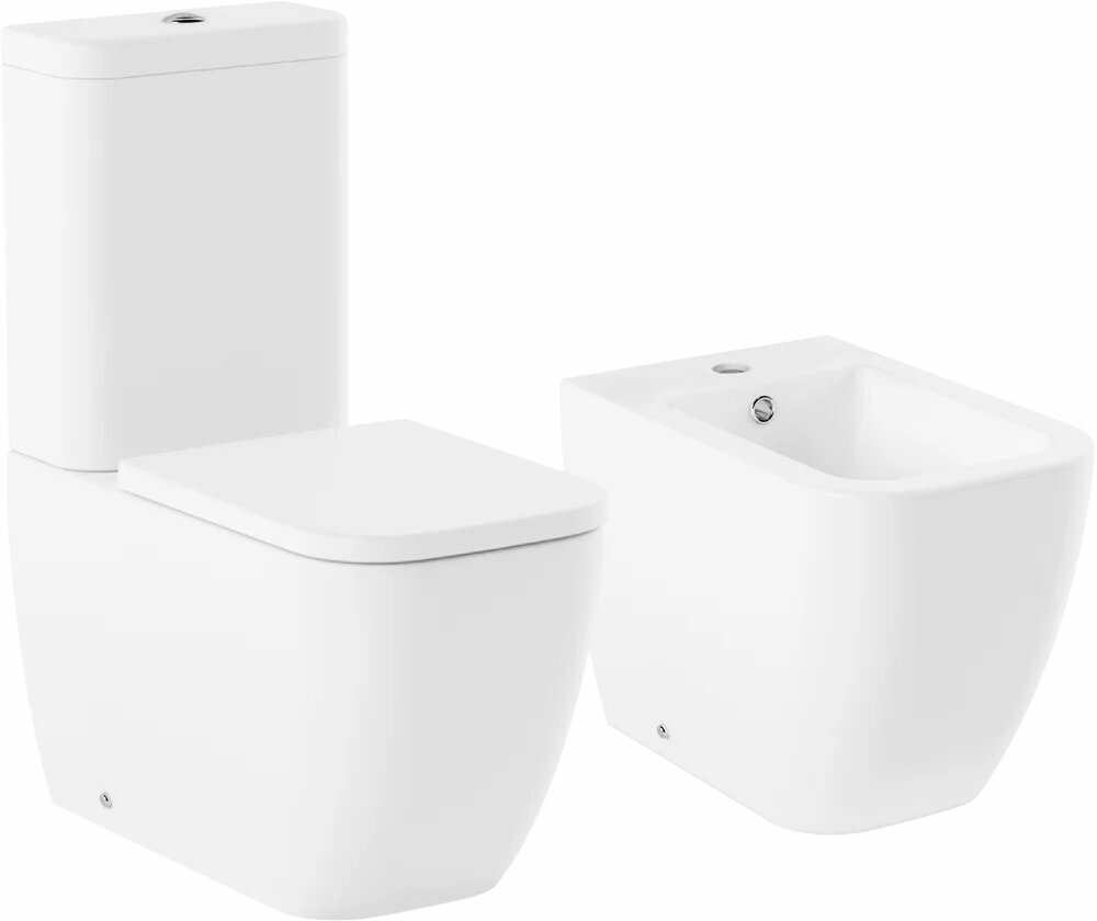 Комплект Унитаз напольный Lavinia Boho One 33022040-33023050-33290200 с микролифтом / Биде напольное 33020060