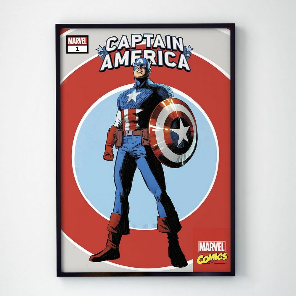 Плакат, постер Капитан Америка на бумаге, размер 21х30см