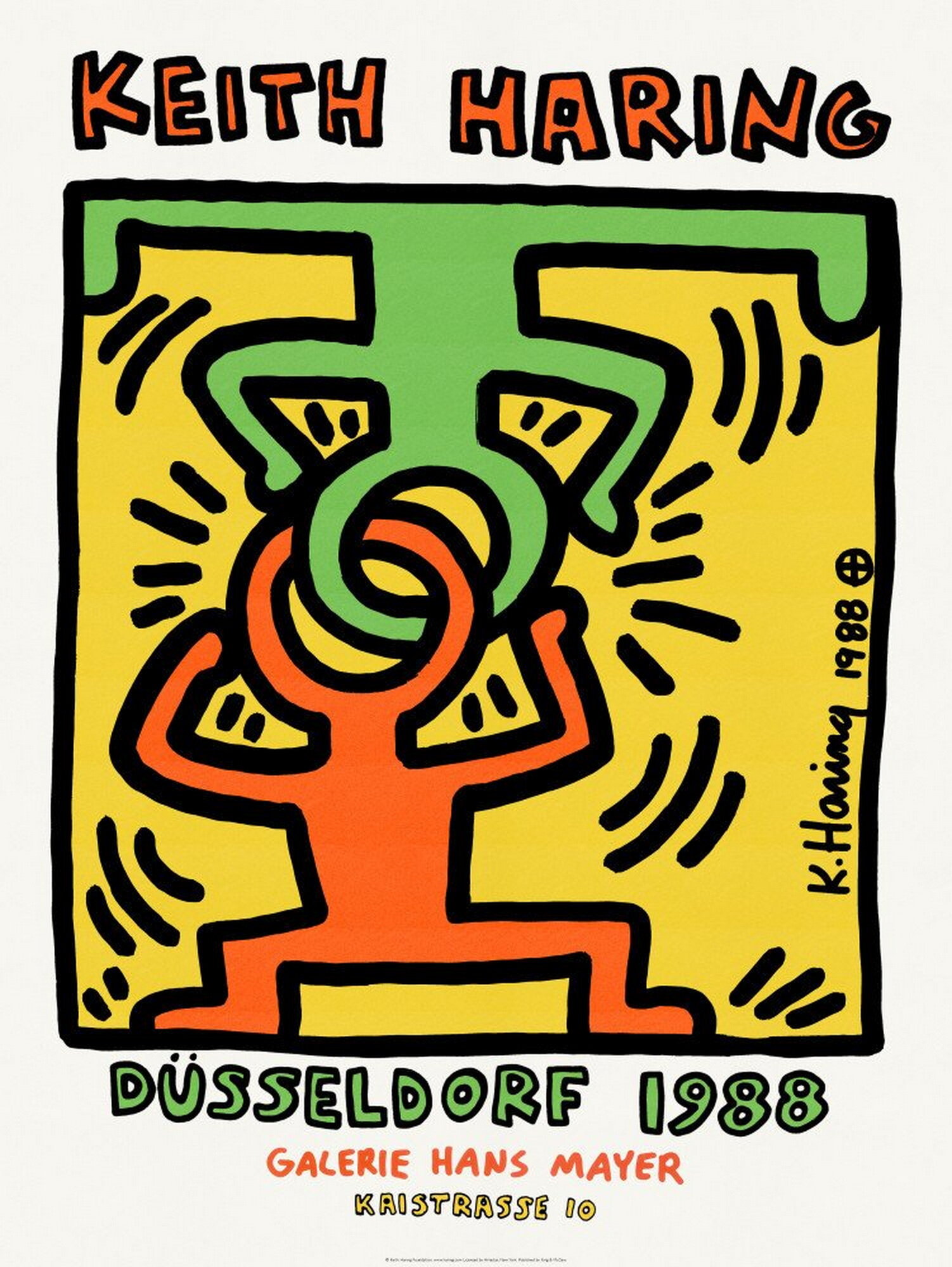 Плакат, постер Танцующие фигуры-Кит Харинг (1988) на бумаге, размер 30х42см