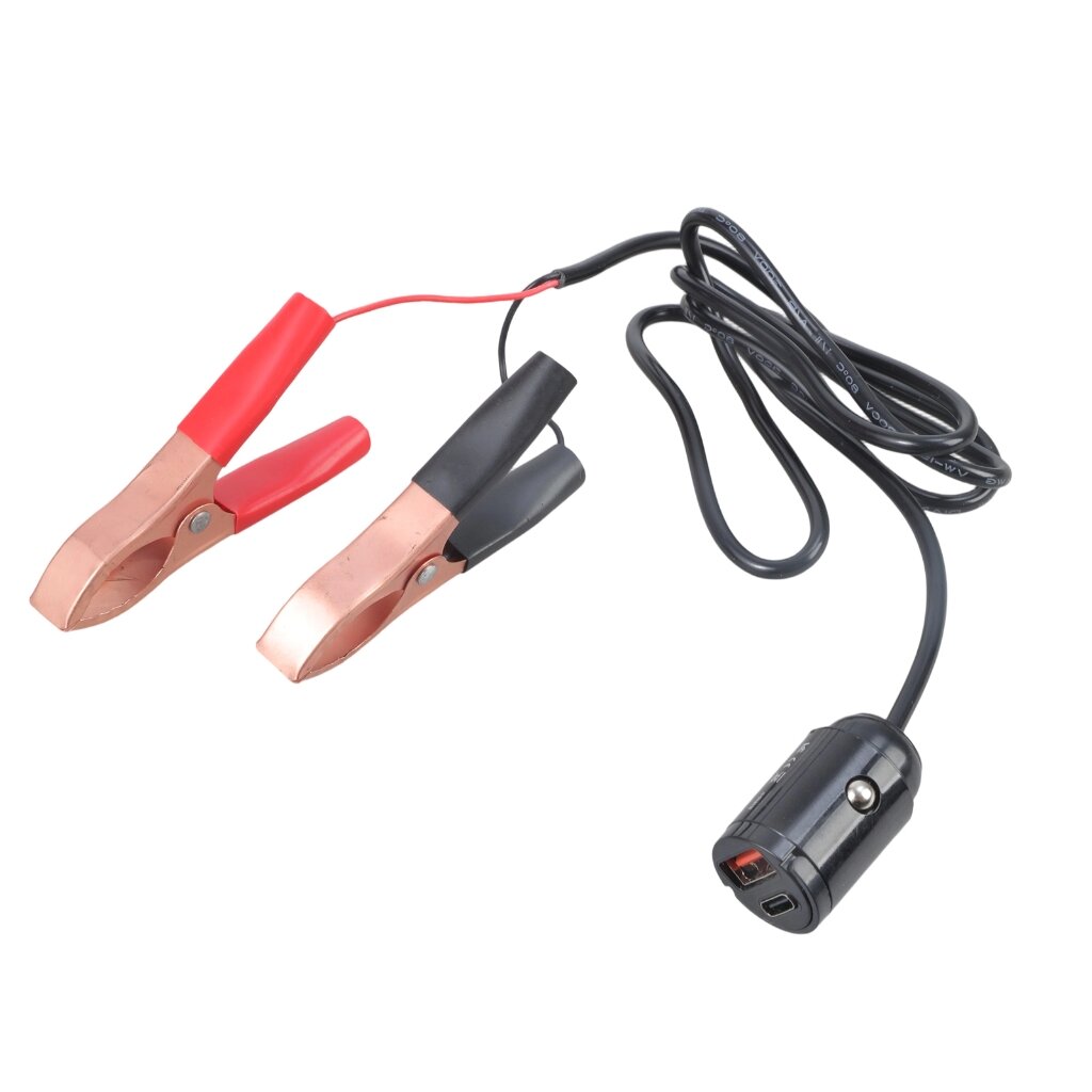 Автомобильное Зарядное Устройство с Аварийным Зажимом От 12 В до 5 В, Адаптер Питания Для Быстрой Зарядки Устройств Для Путешествий На Открытом Воздухе