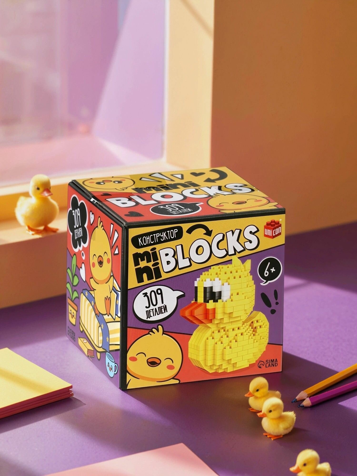 Конструктор Mini Blocks. Уточка, 309 деталей