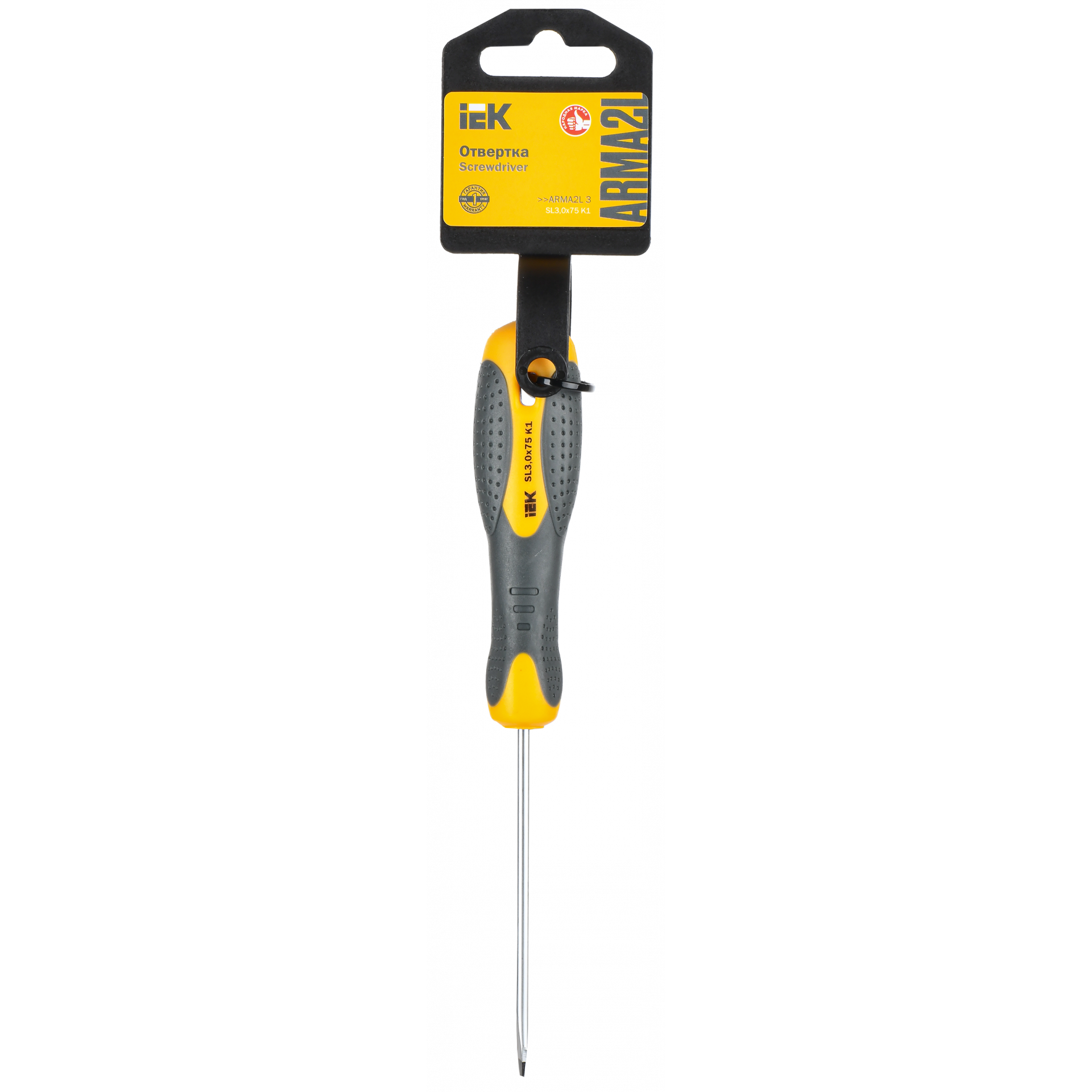 ARMA2L 3 Отвертка SL3,0х75 K1, IEK A2L3-SC10-K1-SL-30-075 (1 шт.)