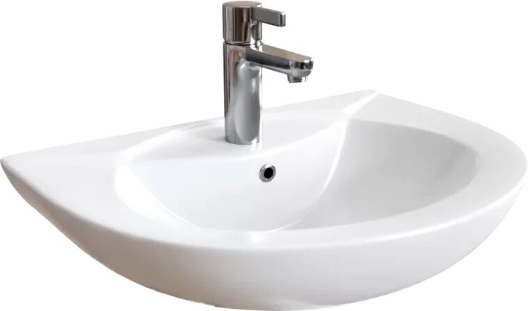 Раковина для ванной DIWO Ростов 62,5 см, круглая, подвесная, фаянсовая, белая