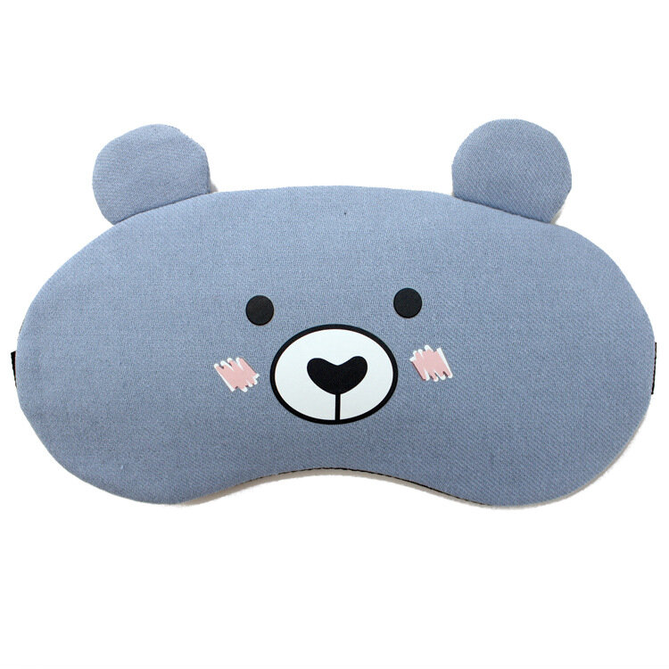 1 шт. Милая маска для сна с изображением медведя, мультяшная маска для сна, мягкая повязка на глаза из хлопка и льна для детей и взрослых, удобная маска для сна с очаровательным дизайном медведя для сна и путешествий