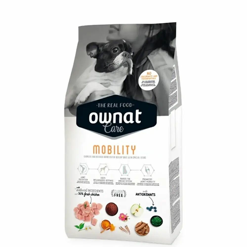 Ownat Adult Care mobility Сухой корм для собак всех пород с питательными веществами для поддержки работы суставов, с курицей, 3 кг