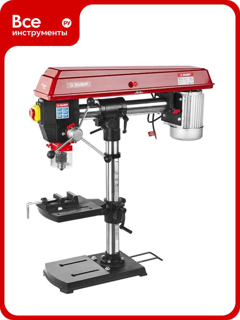 Радиально-сверлильный станок Зубр ЗСС-550, работы с металлическими