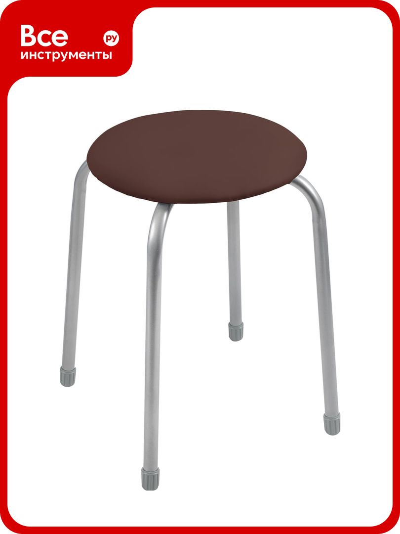 Табурет Nika классика 2 ТК02/К коричневый, пластик, с мягким сиденьем из винилискожи