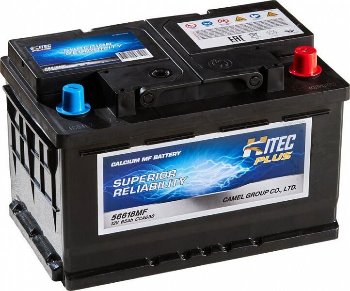 Аккумулятор автомобильный Hitec 56618 MF 65Ah 630A ОП 278x175x175