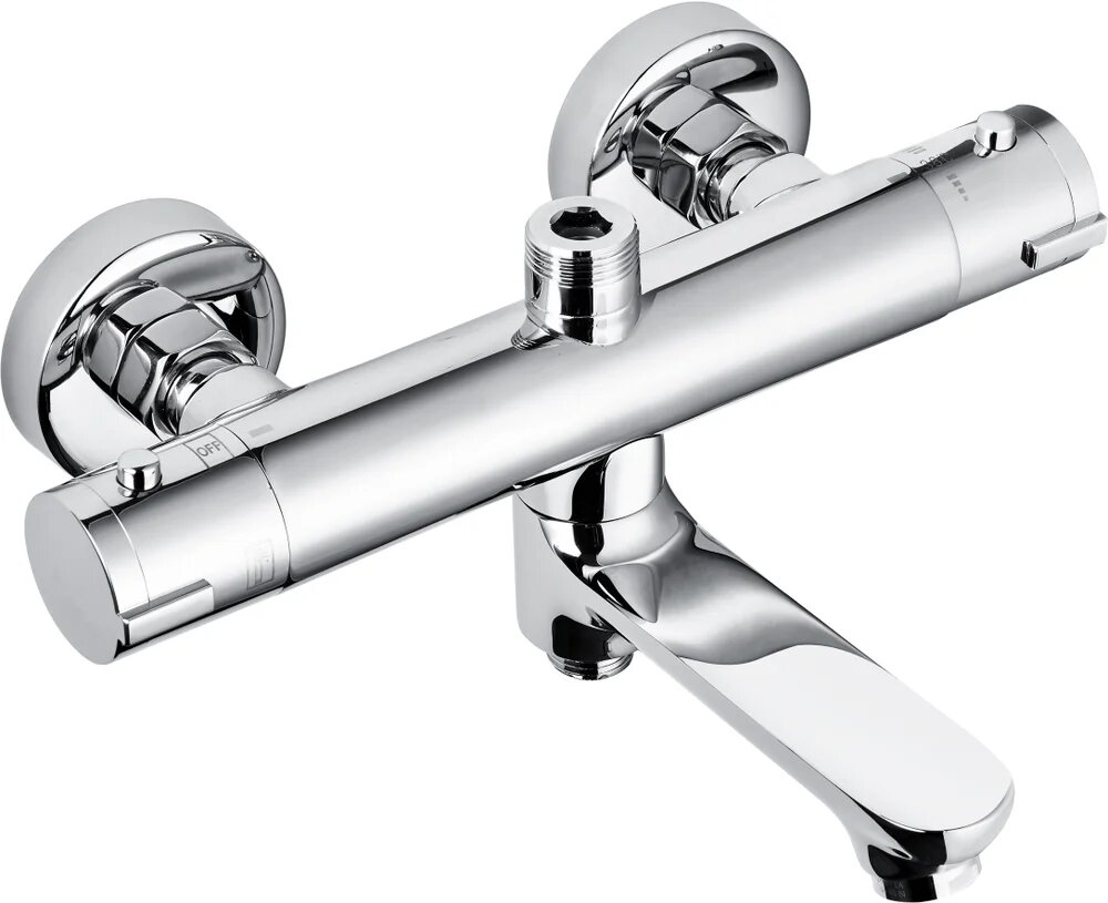 Термостатический смеситель Swedbe Hermes 9042 настенный, с поворотным изливом, хром, глянцевый, латунный, без лейки