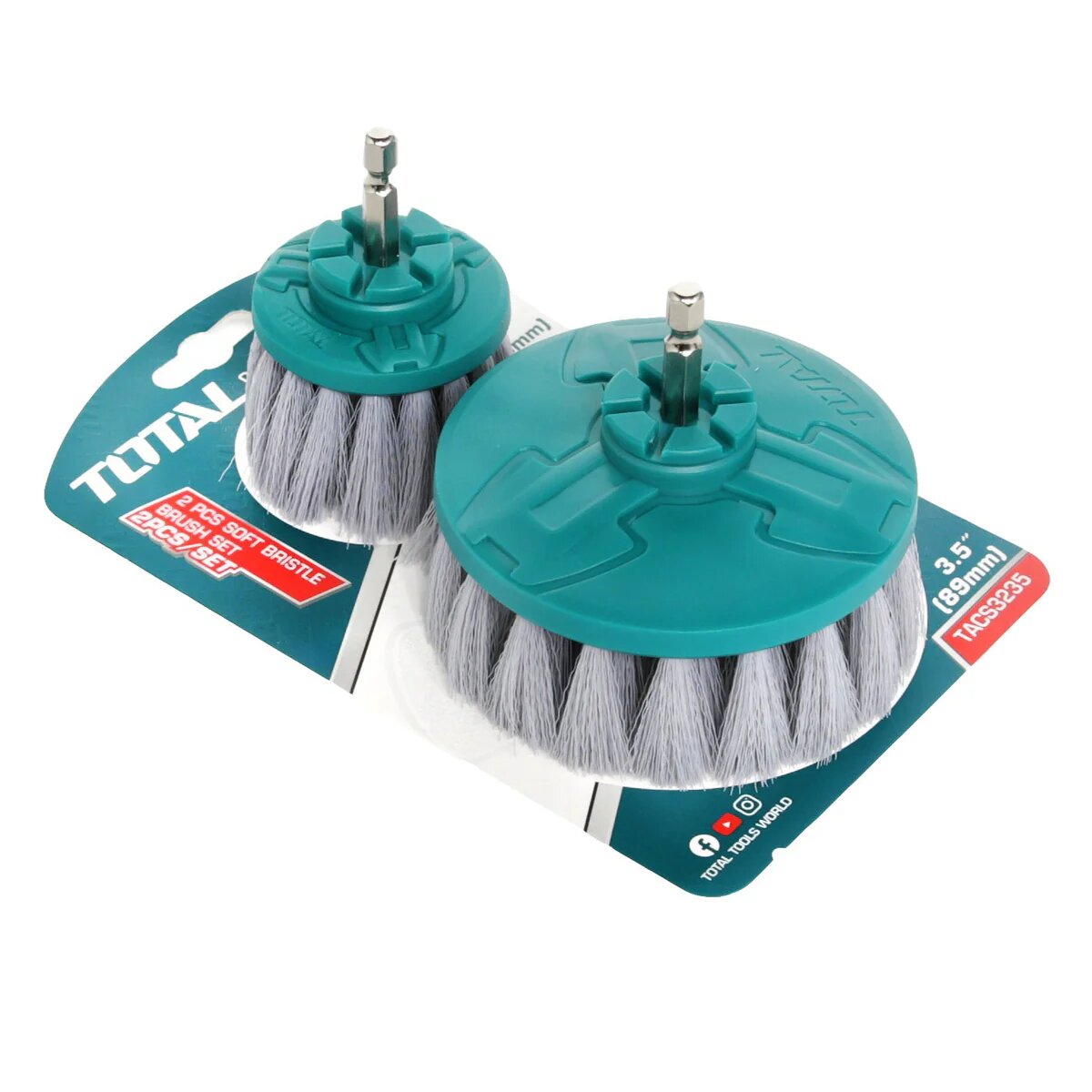Набор щеток с мягкой щетиной для дрели, шуруповерта, 2шт тотаl TACS3235