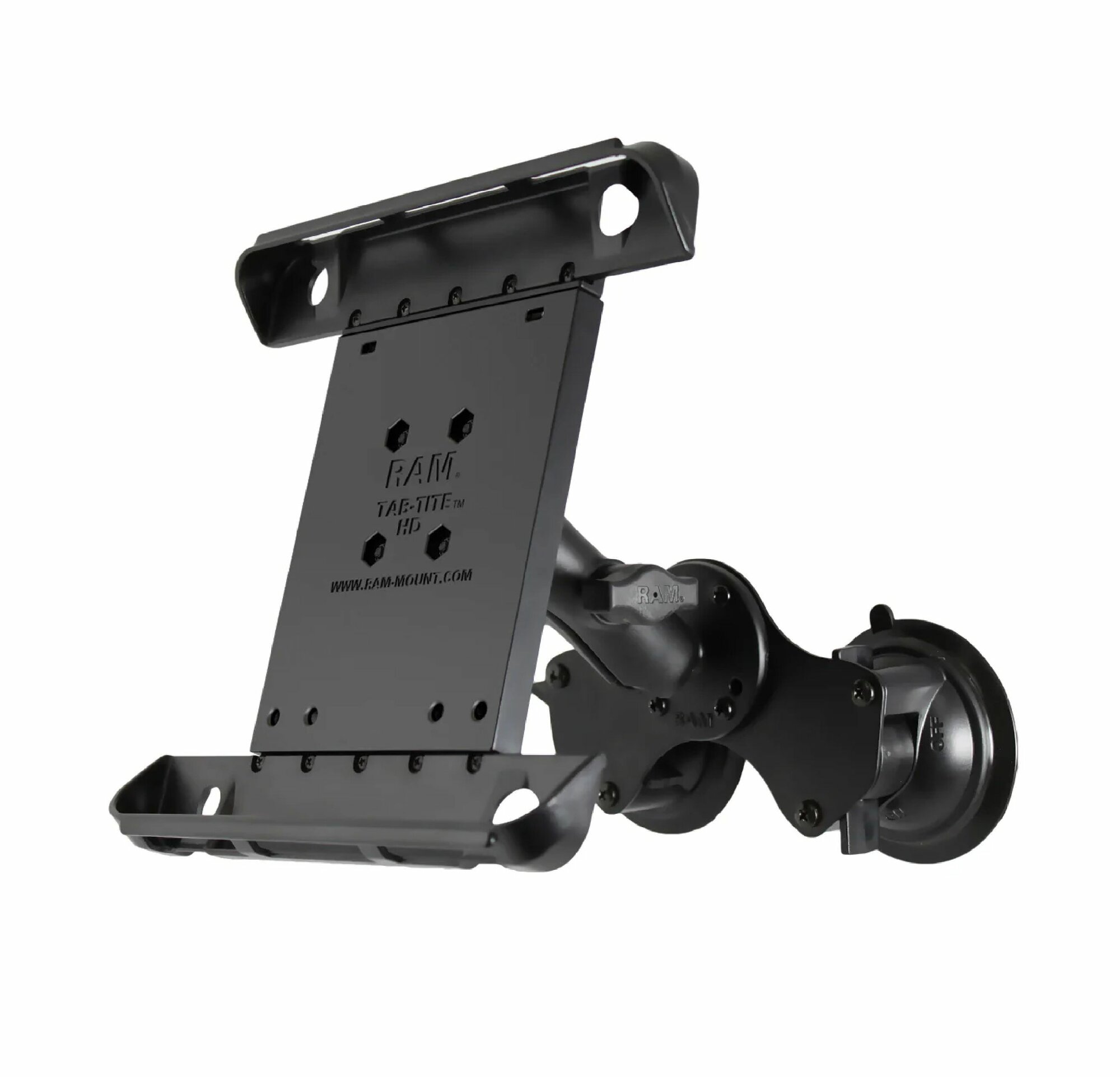RAM-B-189-TAB3U универсальное авто крепление RAM на 2 присосках, муфта 95 мм, TAB-TITE шары 25мм