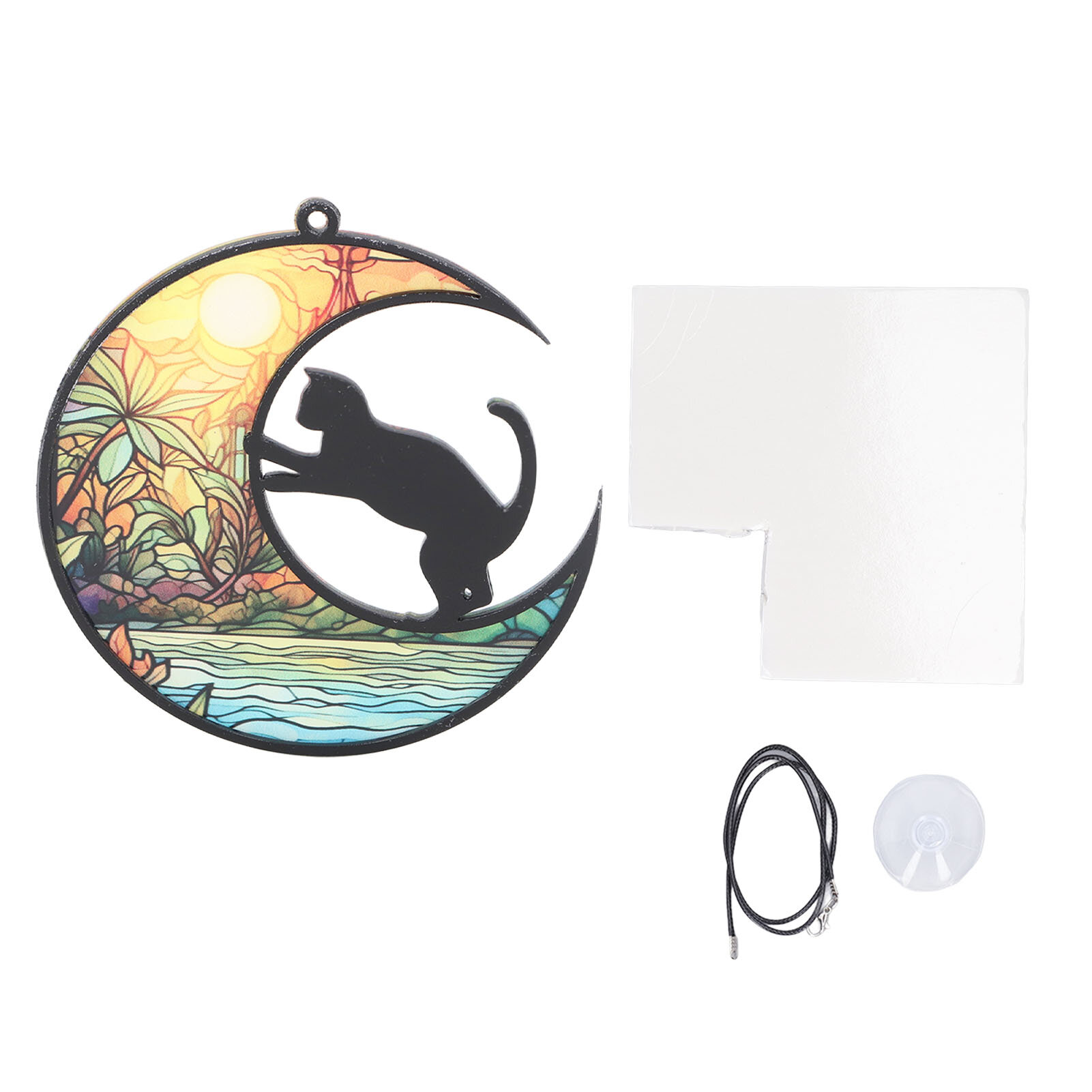 Cat Memorial Suncatcher, красочные акриловые подвесные украшения с УФ-печатью, украшение для витража на случай потери кошки, красивые подвесные украшения TYU403