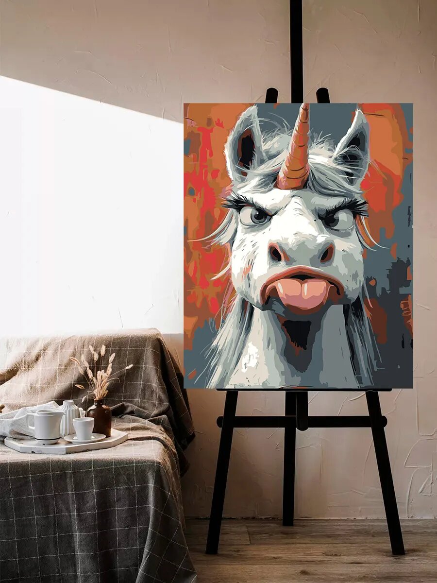 Картина по номерам Мультяшный Единорог Животное