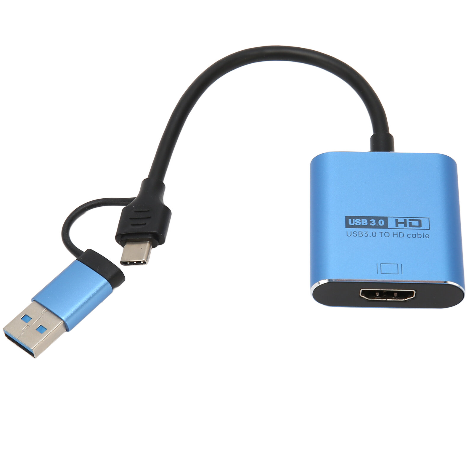 Адаптер USB в HDMI с встроенным флеш-накопителем USB 3.0 для Windows 10/11/7/8 и OS X 10.14