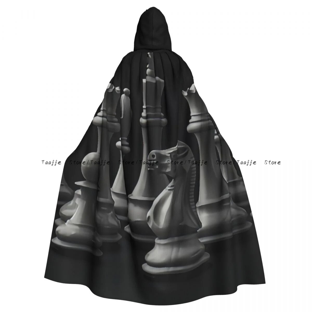 Черный белый плащ ведьмы полиэстер Черный, Color1