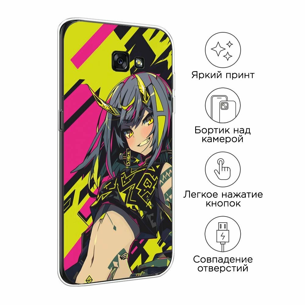 Чехол на Samsung Galaxy A7 2017 / Самсунг Галакси А7 2017 с принтом "Девушка в кибер костюме" — фото 1