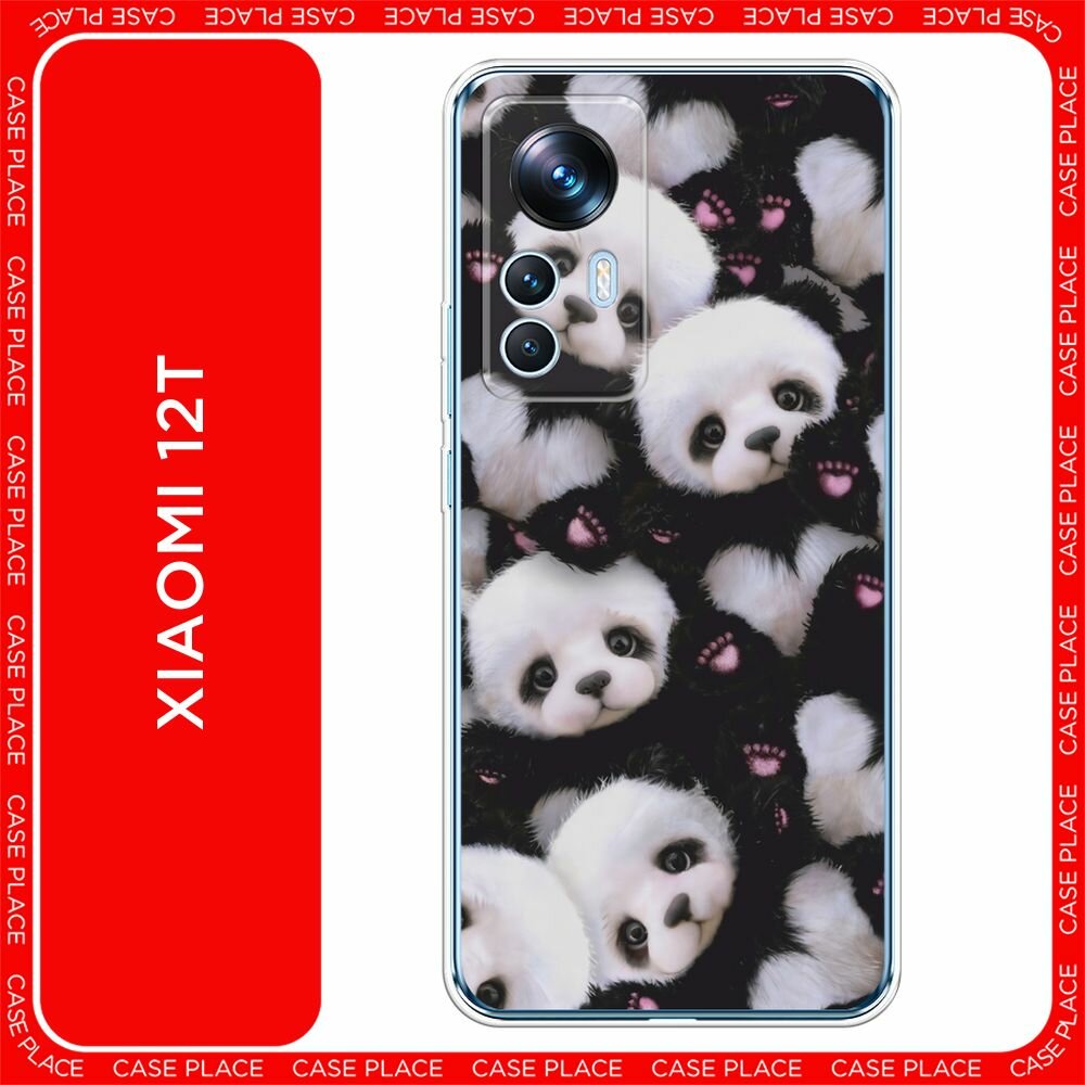 Чехол на Xiaomi 12T/12T Pro / Сяоми 12T/12T Про с принтом "Море панд"