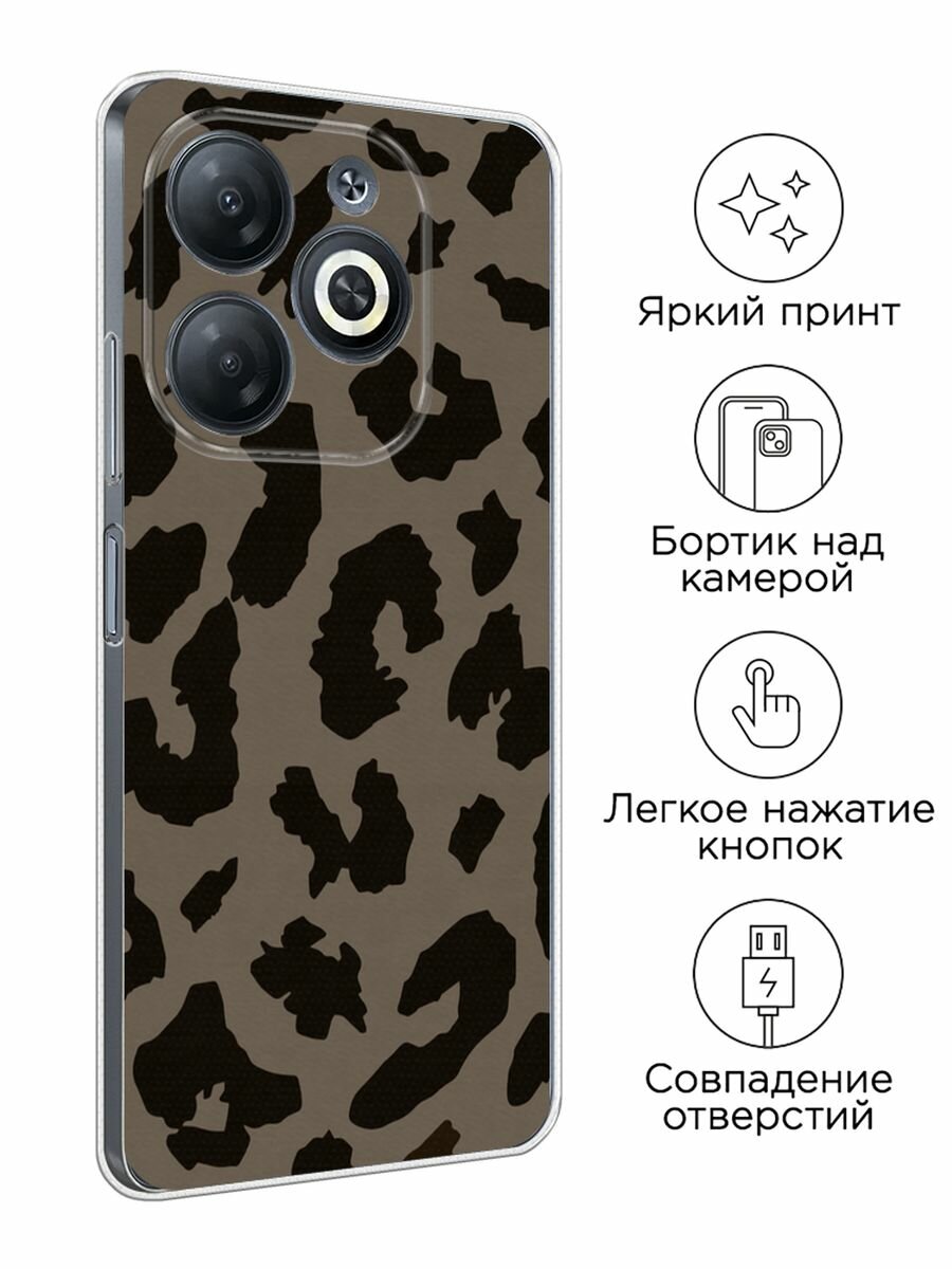 Чехол на Infinix Smart 8 Plus / Инфиникс Смарт 8 Плюс с принтом "Леопардовые пятна паттерн 1" — фото 1