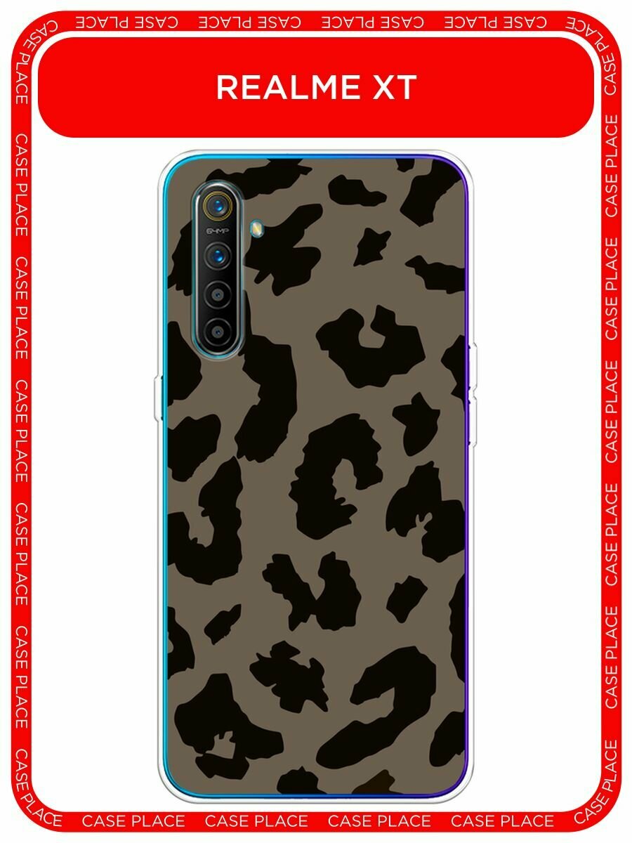 Чехол на Realme XT / Реалми XT с принтом "Леопардовые пятна паттерн 1"