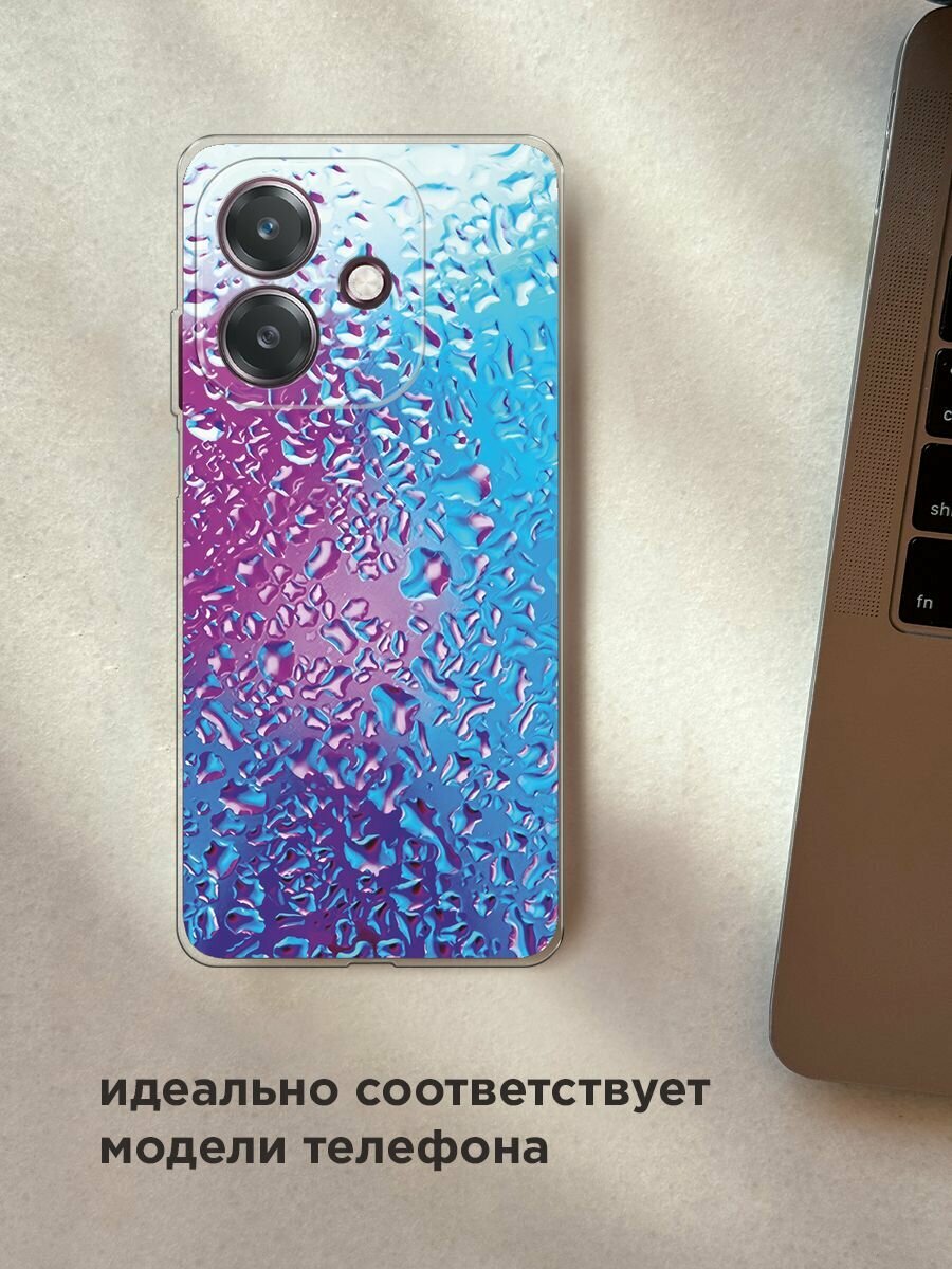 Чехол на Oppo A3/A3x / Оппо А3/A3x с принтом "Капли на стекле" — фото 1