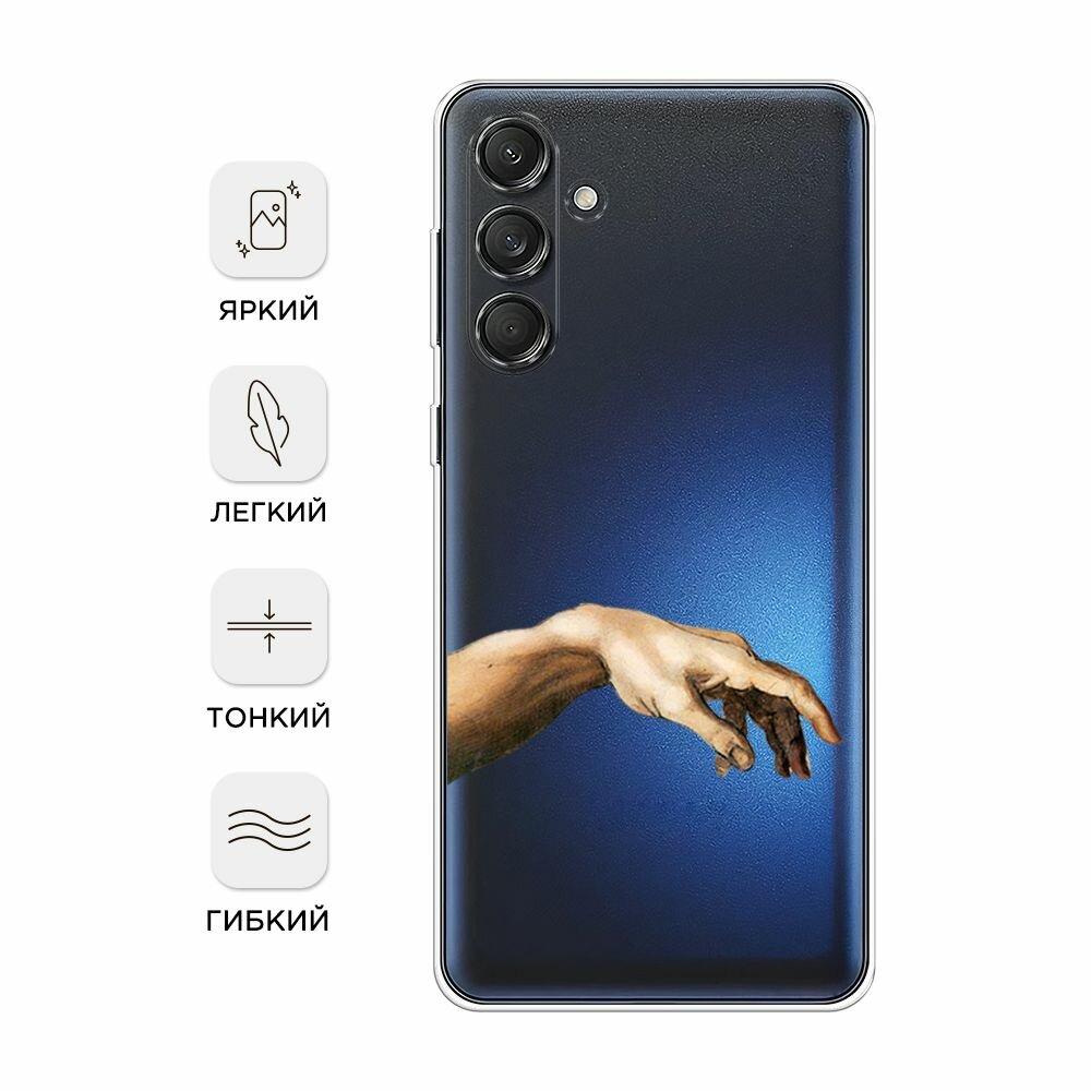 Чехол на Samsung Galaxy M55 / Самсунг M55 с принтом Creazione di Adamo 1, прозрачный — фото 1