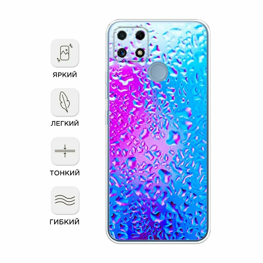 Чехол на Realme C25/C25s / Реалми С25/C25s с принтом "Капли на стекле" — фото 1
