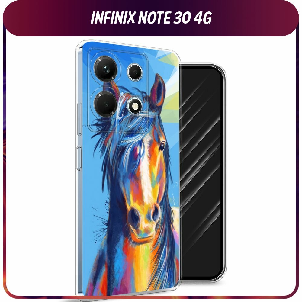 Чехол на Infinix Note 30 4G / Инфиникс Нот 30 4G с принтом "Лошадь арт 3"