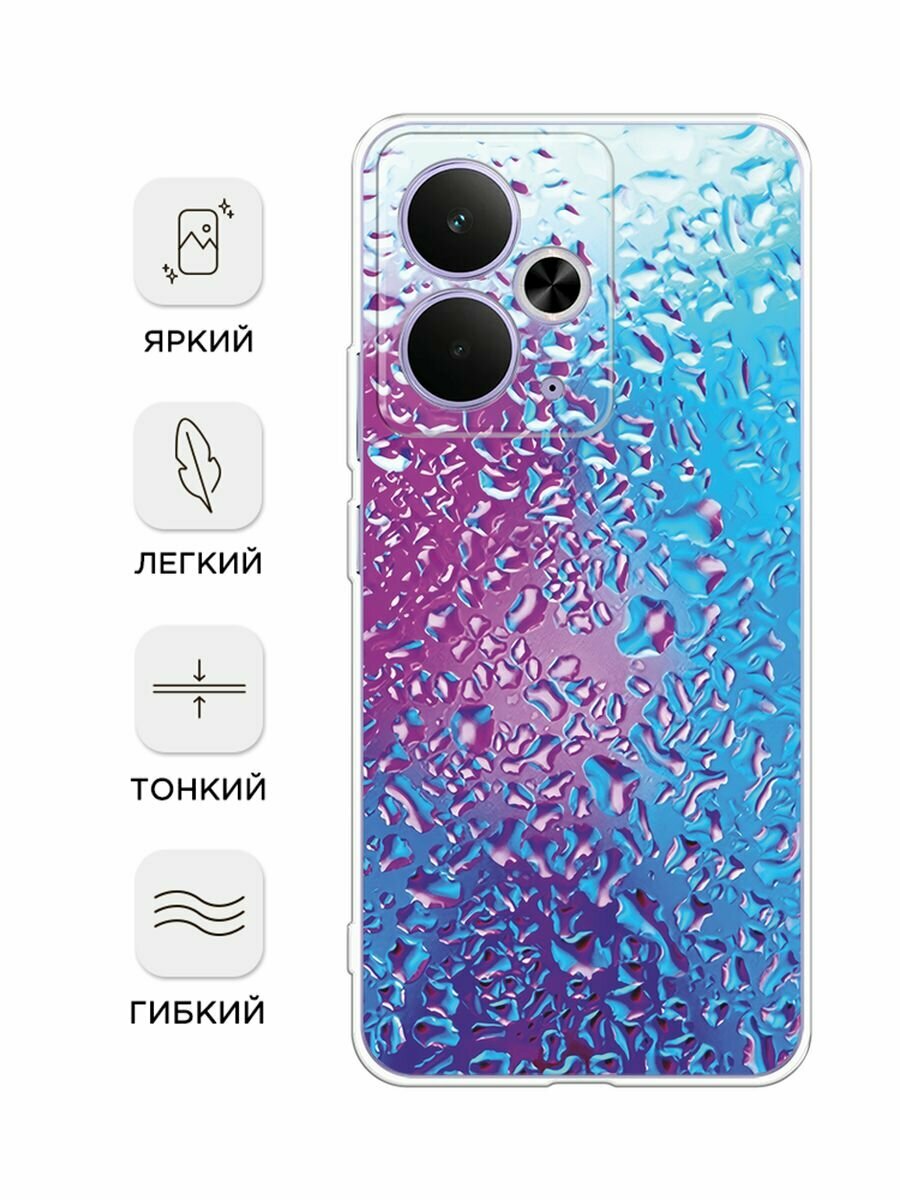 Чехол на Realme 14T / Реалми 14Т с принтом "Капли на стекле" — фото 1