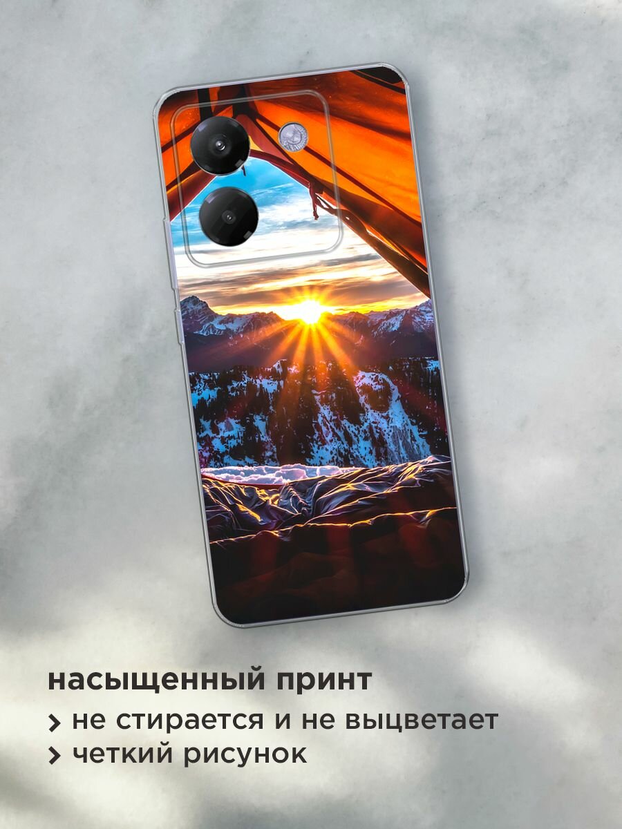 Силиконовый чехол на Poco M7 Pro / Поко М7 Про с принтом "Горы 7" — фото 1