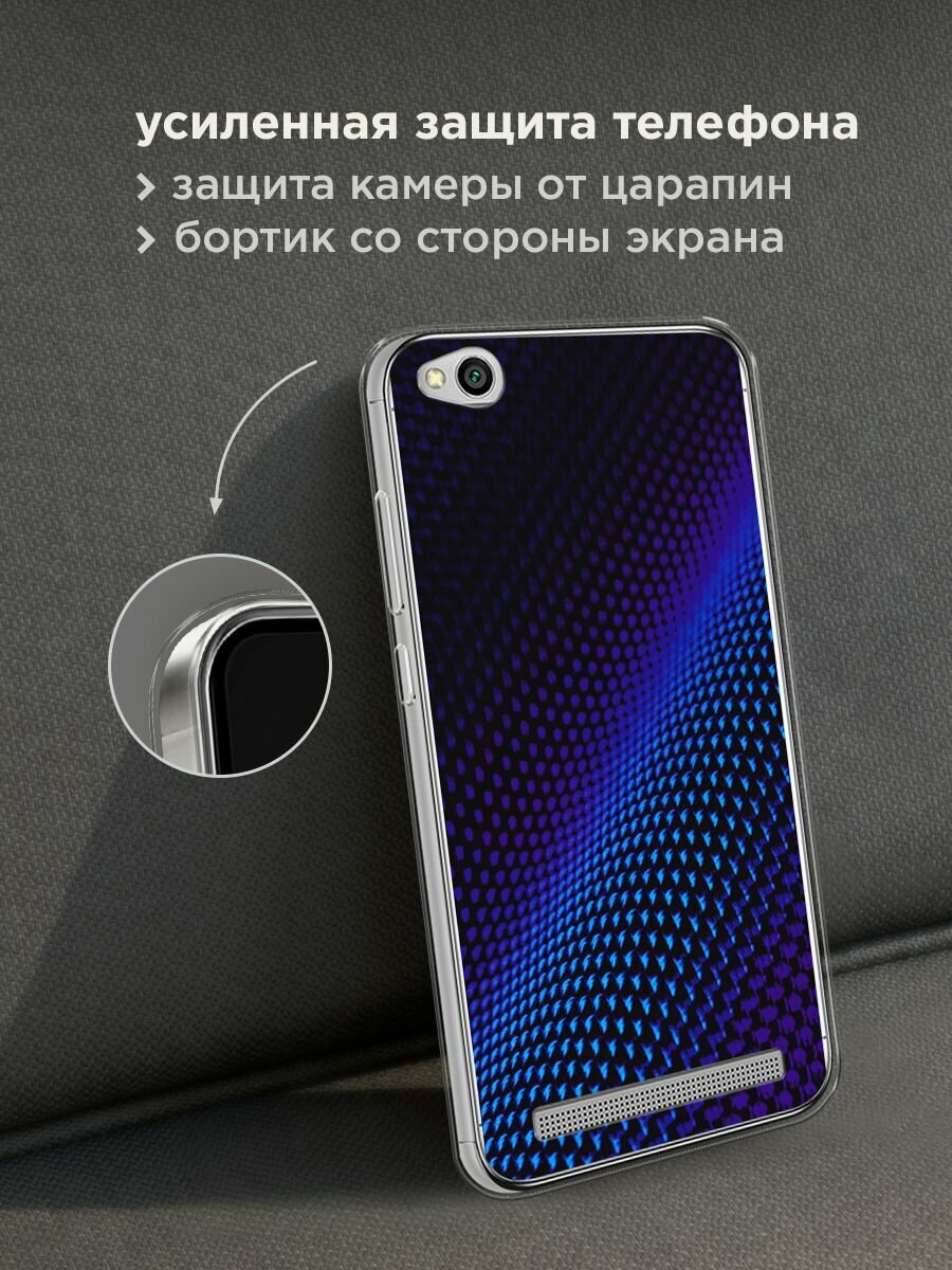 Чехол на Xiaomi Redmi 5A / Сяоми Редми 5а с принтом "Синий карбон" — фото 1