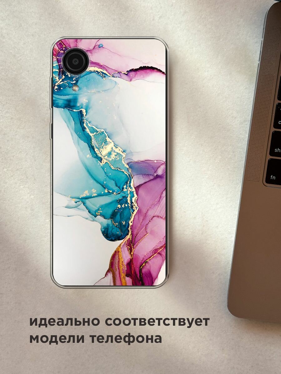 Чехол на Samsung Galaxy A03 Core / Самсунг Галакси А03 Core с принтом "Розовые разводы рисунок" — фото 1