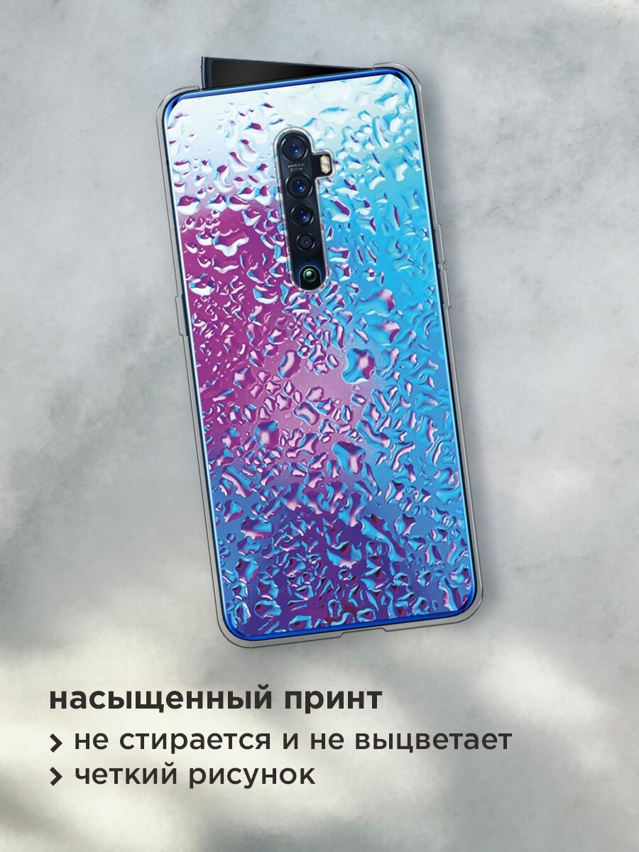 Чехол на Oppo Reno 2 / Оппо Рено 2 с принтом "Капли на стекле" — фото 1