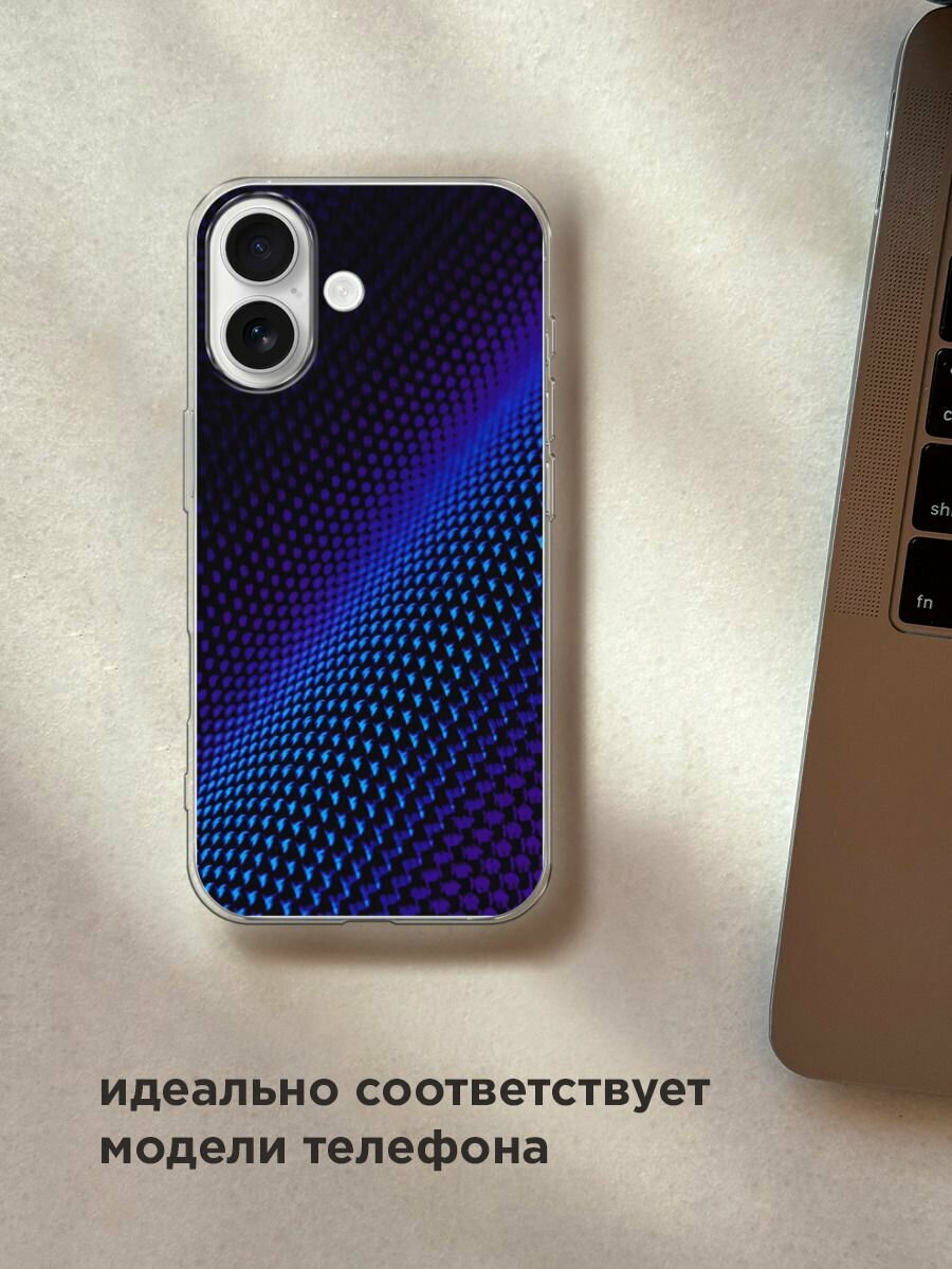 Чехол на Apple iPhone 17 / Айфон 17 с принтом "Синий карбон" — фото 1
