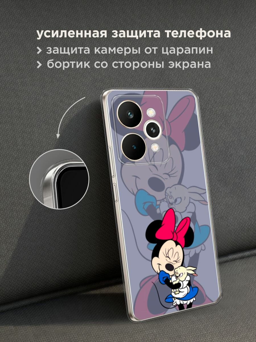 Чехол на Realme 15 Pro / Реалми 15 Про с принтом "Минни с кроликом" — фото 1