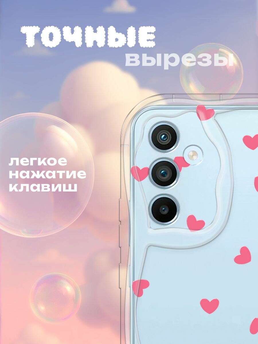 Чехол на Samsung Galaxy A54 5G / Самсунг А 54 с принтом Паттерн розовые сердечки — фото 1