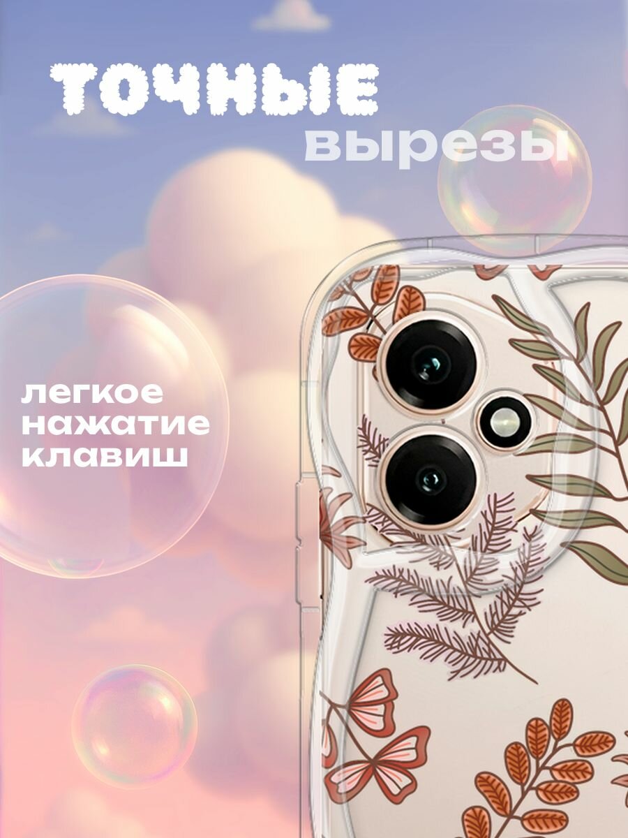 Чехол на Honor 400 / Хонор 400 с принтом "Винтажные полевые цветы 4" — фото 1