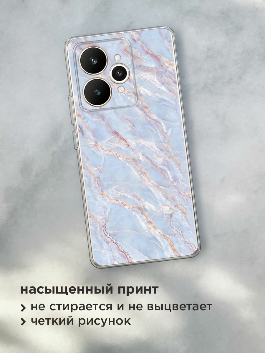 Силиконовый чехол на Realme 15 / Реалми 15 с принтом "Сиреневый мрамор" — фото 1