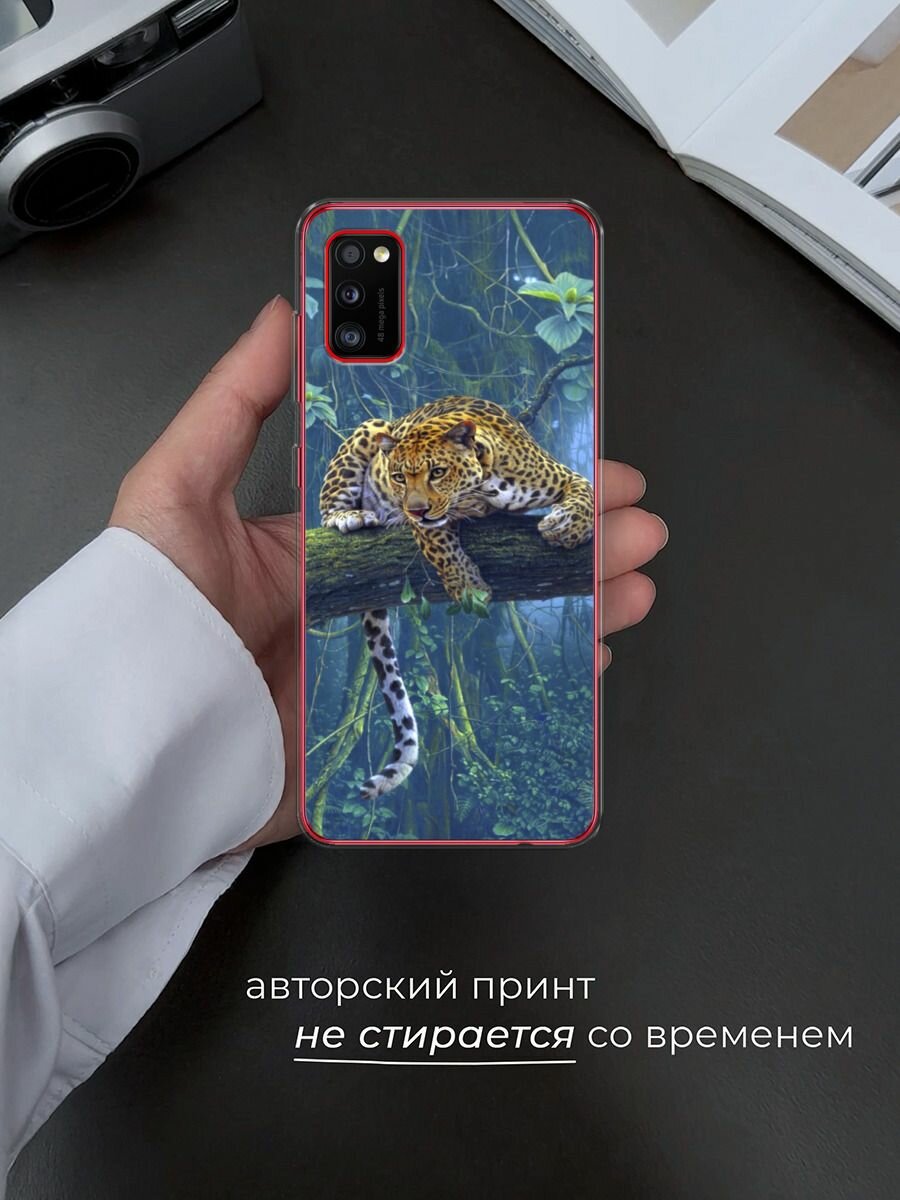 Чехол на Samsung Galaxy A41 / Самсунг Галакси А41 с принтом "Леопард охотник" — фото 1