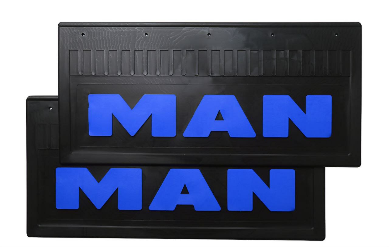 Брызговики LUX, задние, для MAN, с логотипом, резина, чёрные, 52 см х 25 см, комплект 2 шт