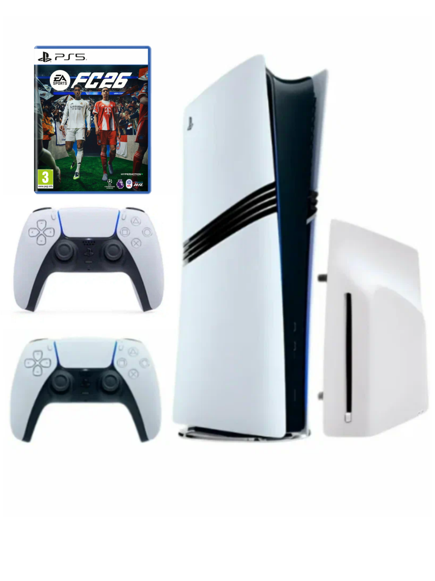Игровая консоль Sony PlayStation 5 Pro, Digital Edition + Дисковод +2й геймпад белый +игра Fifa 26