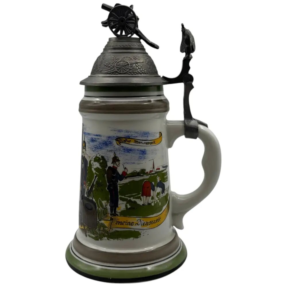 Пивная кружка "Полковая Пушка", литофания, фарфор, 0.6 л, 1970-1980 гг, Мюнхен, Германия