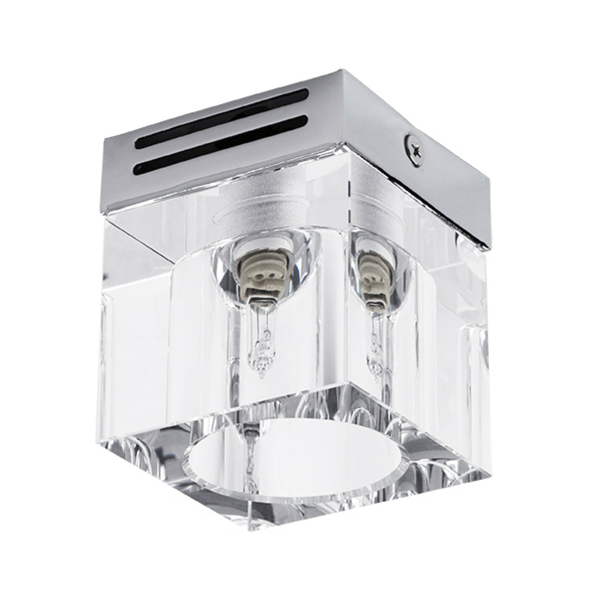 Светильник точечный накладной декоративный под заменяемые галогенные или LED лампы Lightstar 104010 Светильник ALTA QUBE LO CR G9 хром/прозрачный