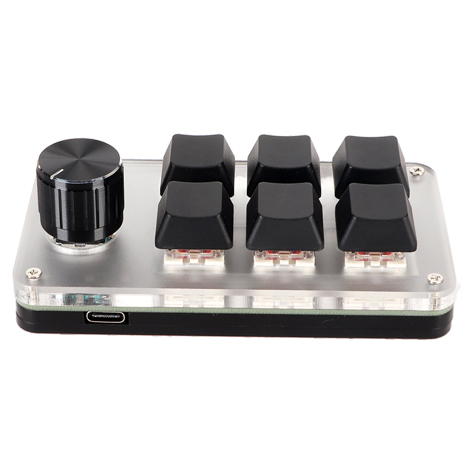 Red Switch Macro Keyboard Plug and Play Ergonomic Customized Knobs USB Mini Keypad for Desktop PC 6 Keys 1 Knob — фото 1