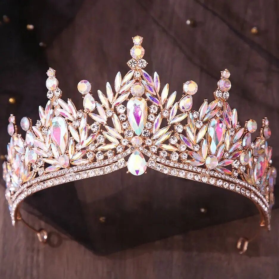 Розовая хрустальная тиара DIEZI, silver pink — фото 1