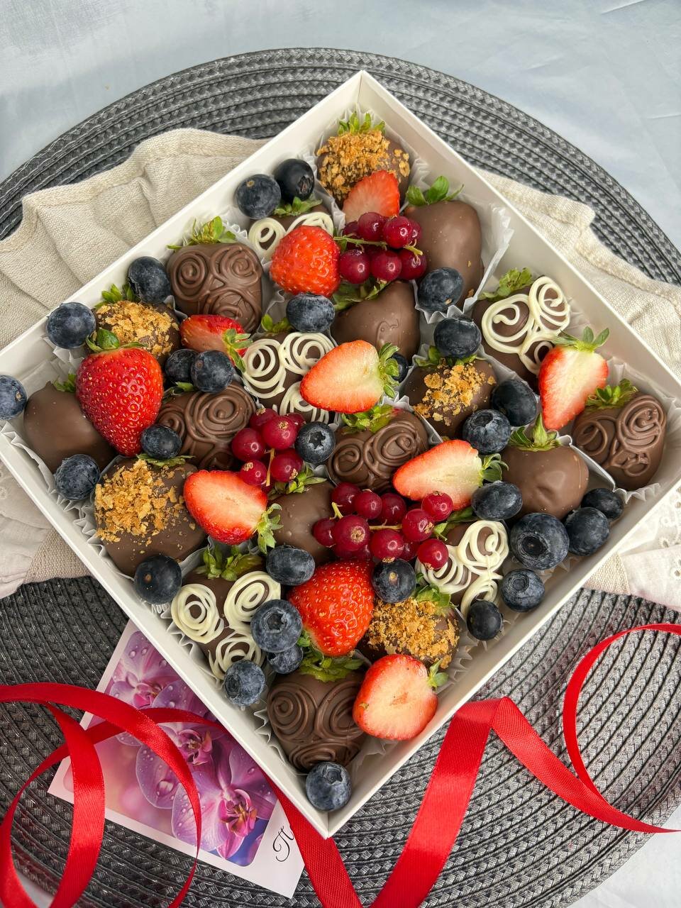 Клубника в шоколаде премиум коллекция "Яркие моменты" подарочный набор макси