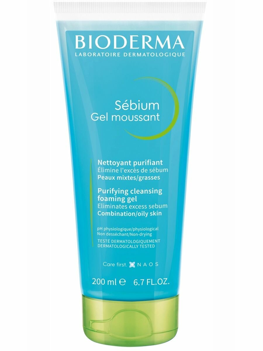Очищающий гель Bioderma Sebium, для всех типов кожи, гипоаллергенный, 200мл