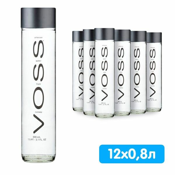 Вода минеральная Voss / Восс негазированная стекло 0.8 л (12 штук)