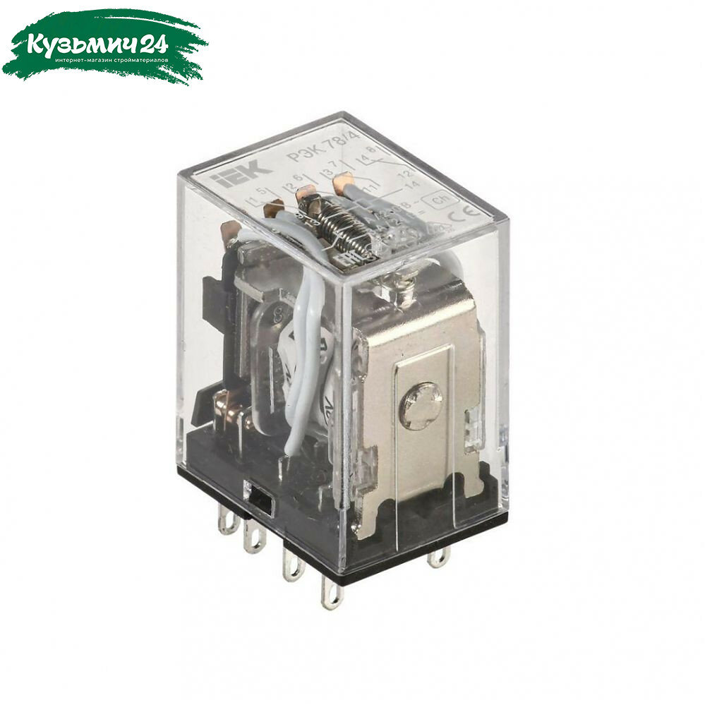 Реле промежуточное IEK РЭК 78-4, 3А, 12В, DC, модульное, RRP20-4-03-012D