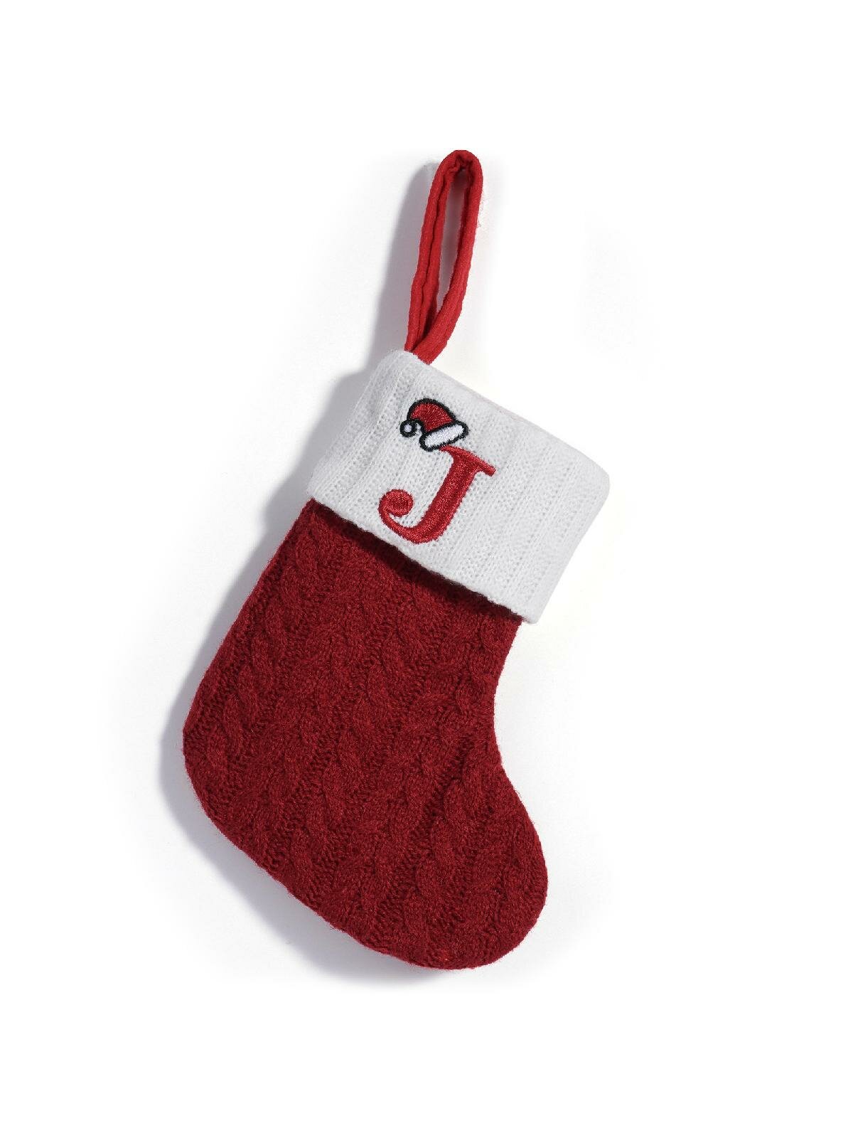 Индивидуальные вязаные чулки с рождественскими буквами для праздничного украшения дома и офиса