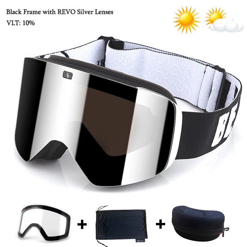 Лыжные очки Benice Black with Silver, VLT: 10%